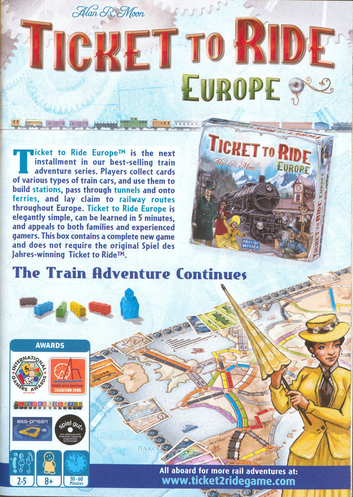 Ticket to Ride Europe - настолна игра – Pikko Games